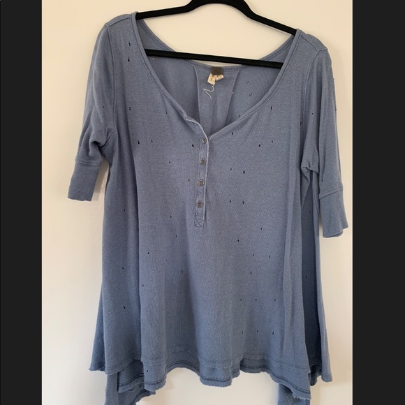 Free People | Tops | Free People Distressed Henley | Poshmark